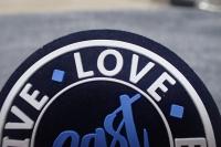 China Screen Printing Clothing Microfiber Rubber Logo Patches for sale