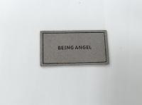 China Microfiber Embossed Logo PU Leather Label Sew On Clothing Customize Design for sale