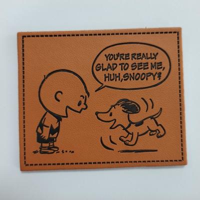 China PU Embossed / Metal Leather Patch Label Customized For Clothes Garment for sale