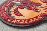 China Custom Colorful PVC Patches  ,  Embossed  And Screen Printing Garments Logo for sale