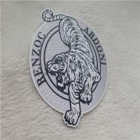 China OEKO Custom Clothing Patches Irregular Shape Tiger Logo Silicon Heat Transfer Tatami Flocking for sale