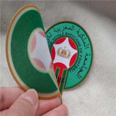 China Exquisite Heat Transfer Flocking Sewing Patches On Clothes Club Logo Multi - Color for sale