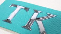 China 3D Metal Patch Embossed logo High Frequency TPU Heat Transfer Label for Clothing Bulk Factory Price for sale