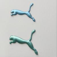 China Customized 3D  Metallic Green Heat Transfer PVC Badges TPU Patches Leather Brand Tags for Sportswear Clothes for sale