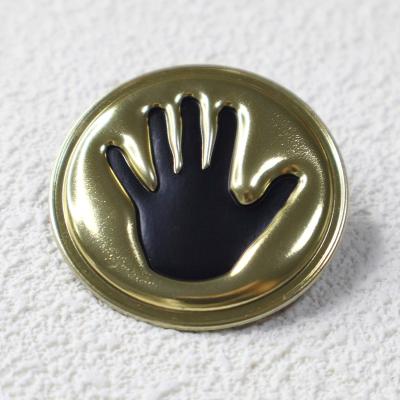 China Wholesale Custom 3D Two-Tone TPU Voltage Emblem - Metallic Palm Logo Badge for Garment for sale
