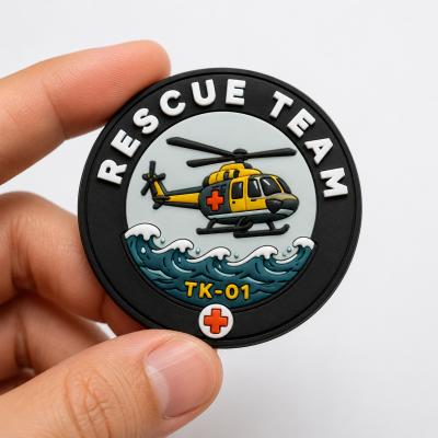 China Custom silicone 3D High Frequency TPU Badges featuring personalized logos designed for apparel and clothing patch branding for sale