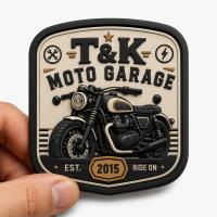 China Custom Motorcycle Style PVC Heat Transfer Clothing Labels with 3D Embossed Logo for Jackets Streetwear Workwear Hats Bags and Garage Brand Identification for sale