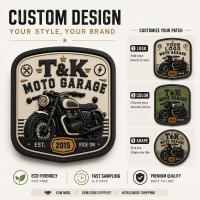 China Custom Motorcycle Style PVC Heat Transfer Clothing Labels with 3D Embossed Logo for Jackets Streetwear Workwear Hats Bags and Garage Brand Identification for sale