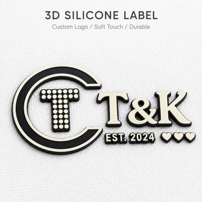 China Premium Custom Silicone Heat Transfer Labels with 3D Raised Logo for Clothing Sportswear Activewear Jackets Bags and High-End Apparel Branding for sale