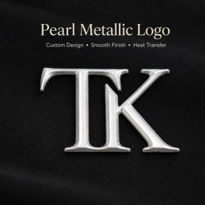 China Custom 3D Pearl Metallic Heat Transfer Logo Labels for Apparel & Sportswear for sale