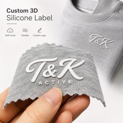 China Custom 3D Effect Silicone Heat Transfer Clothing Labels Wash-resistant up to 40 Washes with Customized Designs for sale
