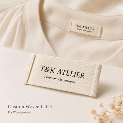 China Custom Woven Clothing Labels for Womenswear Fashion Brands and Garments for sale