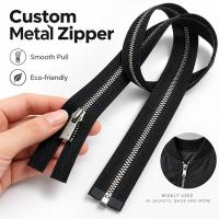 China Custom Metal Zippers with Auto Lock and Logo Pullers for Jackets Bags and Garment Accessories for sale