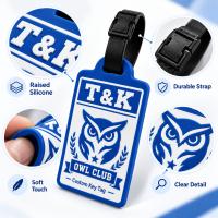 China Custom Silicone Bag Tags with 3D Logo for Backpacks Keychains and Accessories for sale