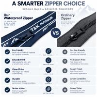 China Custom Waterproof Metal Zipper with Auto Lock and Printed Logo for Outdoor Jackets and Sportswear for sale