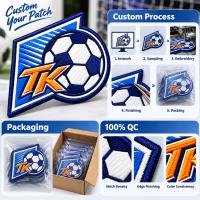 China Custom Embroidered Football Patches with Team Logo for Jerseys and Sportswear for sale