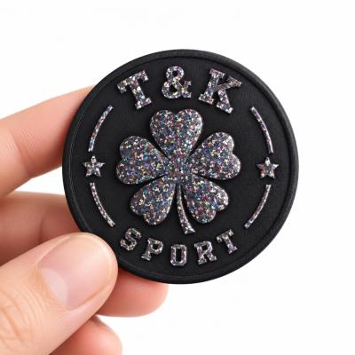 China Custom Glitter PVC Sports Badges with Raised Details for Jackets Bags and Teamwear for sale