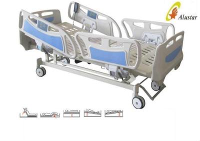 China Five Function ABS Side Rail Electric ICU Bed With Central Control Brake Wheels (ALS-E507) for sale