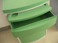 China Green ABS Hospital Type Bedside Table Medical Locker With Towel Stand ( ALS - CB107) for sale