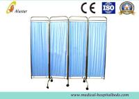 China Medical Equipment Hospital Privacy Screens Bedside Screen With 4 Folding Plain Panel (ALS-WS03) for sale