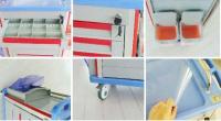 China Emergency Medical Trolley Crash Cart With Drawer And IV Pole for sale