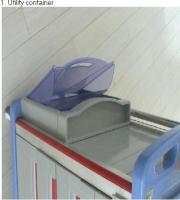 China Soft Glass Top Luxury Medical Anesthesia Trolley ABS Cart With Utility Container (ALS-MT104) for sale