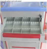 China Soft Glass Top Luxury Medical Anesthesia Trolley ABS Cart With Utility Container (ALS-MT104) for sale