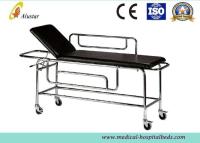 China Patient Emergency Stainless Steel Stretcher Trolley For Ambulance With Backrest Raising (ALS-ST002b) for sale