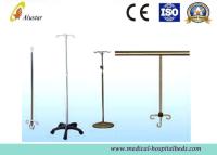 China Hospital Bed Accessories Adjustable Hight Stainless Steel I.V. Stand With Plastic Base (ALS-A011) for sale