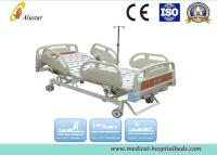 China ABS Medical Hospital Beds Foldable Care Beds With Steel Punching Board brake castors (ALS-M308) for sale