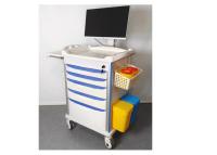 China Lockable Medicine Cart Trolley Heavy Duty 4 Shelves for sale