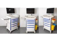 China Hospital Mobile Cart Trolley Red 4Wheel Heavy Duty for sale