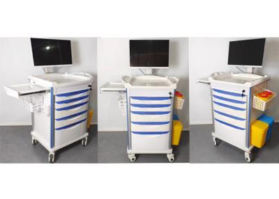 China Hospital Mobile Cart Trolley Red 4Wheel Heavy Duty for sale