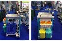 China Updated Model Emergency Cart  ABS Plastic Medical Trolley With Drawers IV Pole  (ALS-ET118N) for sale