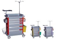 China Luxurious ABS Hospital Ttrolley Plastic Emergency Medical Cart Colorful Drawers (ALS-ET002) for sale