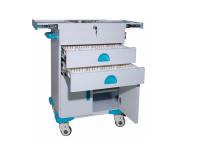 China Silver Trolley For Hospital Usage Medicine Trolley Cart With 3-5 Drawers Plastic for sale