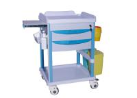 China Double-Side Tray Drawers Medicine Cart Stainless Steel With Swivel Casters for sale