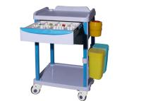 China Silver Medical Trolley 5 Inch Casters And Lockable For Convenience for sale