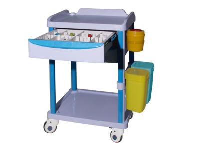 China Silver Medical Trolley 5 Inch Casters And Lockable For Convenience for sale