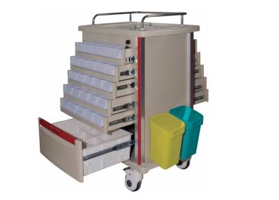 China Medicine Cart Hospital Trolley Double Side Tray Drawers Multi-Layer for sale