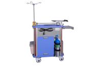 China Emergency Medical Trolley Crash Cart With Drawer And IV Pole for sale