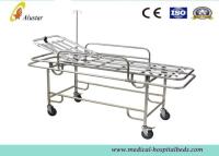 China Four Wheels Ambulance Stretcher Trolley , Hospital Stainless Steel Stretcher Cart ALS-S017 for sale