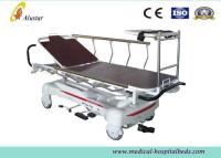 China Height Adjustable Hospital Emergency Trolley With Backrest And IV Pole for sale