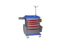 China Plastic Medical Trolley With Drawers , 4 Wheels Mobile Hospital Utility Cart for sale