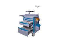 China Emergency Drugs Equipment Medical Cash Cart Hospital Furniture In Blue Color for sale