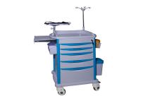 China Emergency Drugs Equipment Medical Cash Cart Hospital Furniture In Blue Color for sale