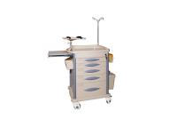 China Emergency Equipment Medical Trolley , Hospital Cart With Five Drawers for sale