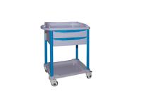 China Two Shelves Clinical Emergency Nurse Medical Trolley Cart For Hospital Patient Room for sale