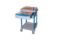 China Two Shelves Clinical Emergency Nurse Medical Trolley Cart For Hospital Patient Room for sale