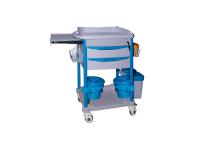 China Hospital Equipment Medical Storage Trolley Therapy Cart With Waste Bin For Clinic for sale